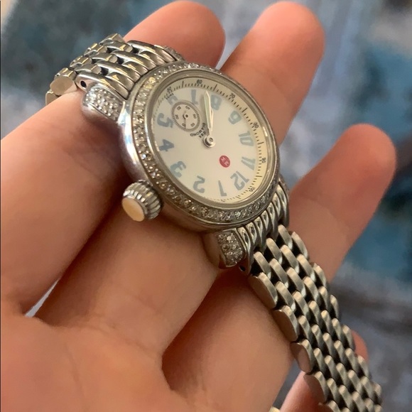 Michele | Jewelry | Michele Silver Diamond Watch | Poshmark